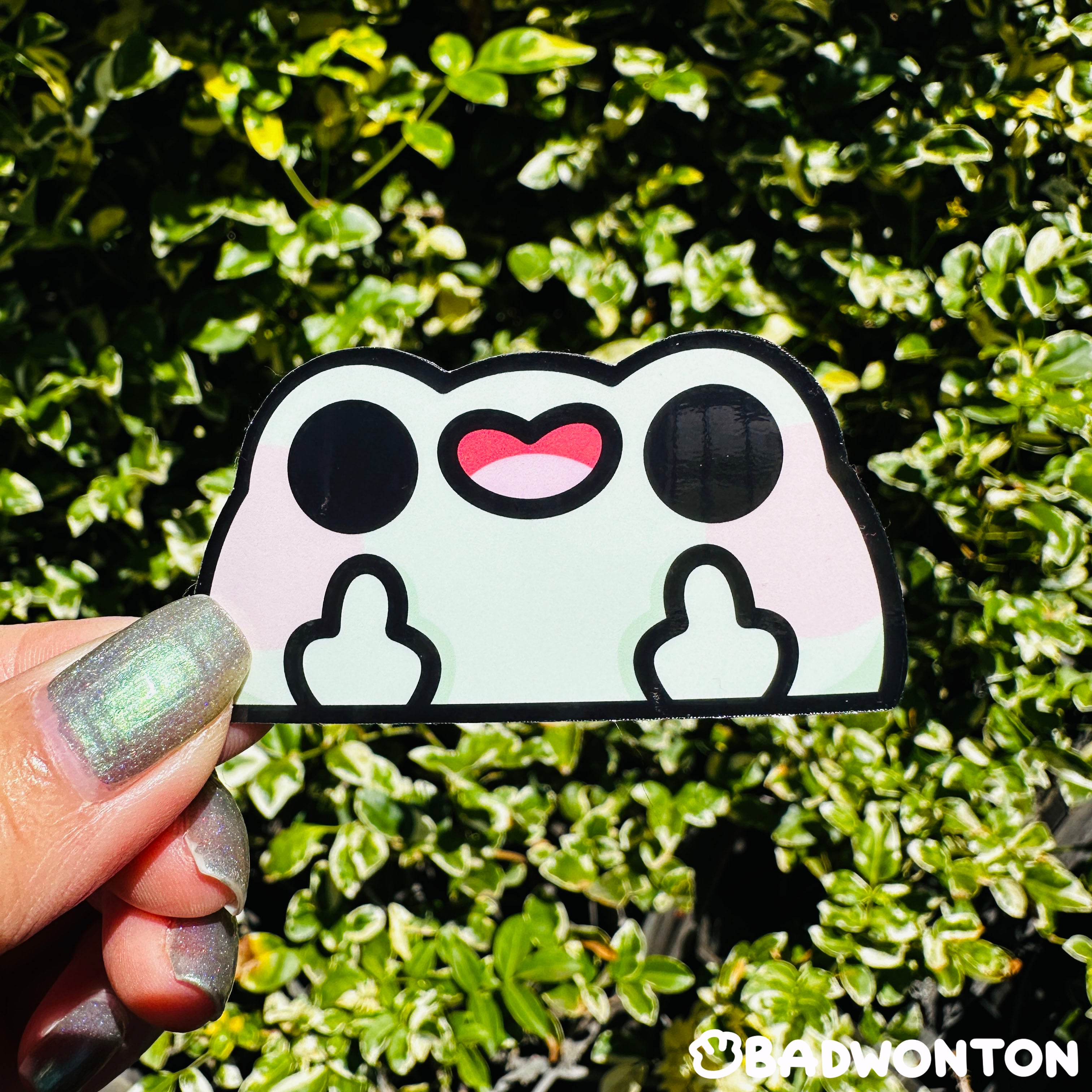 Flippy Froggo Mini Peeker Sticker – badwonton
