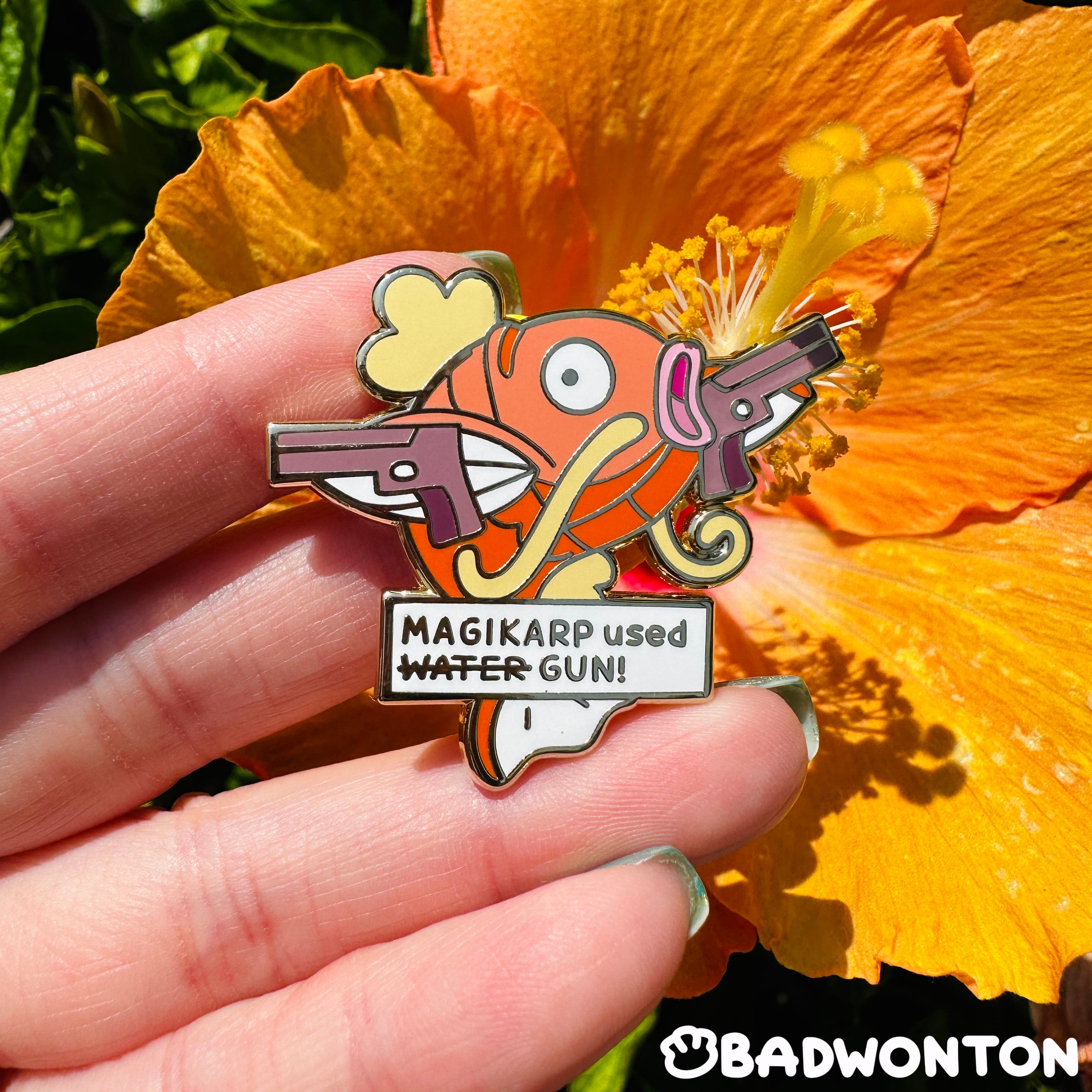 Magikarp Watergun Dangermon Enamel Pin – badwonton