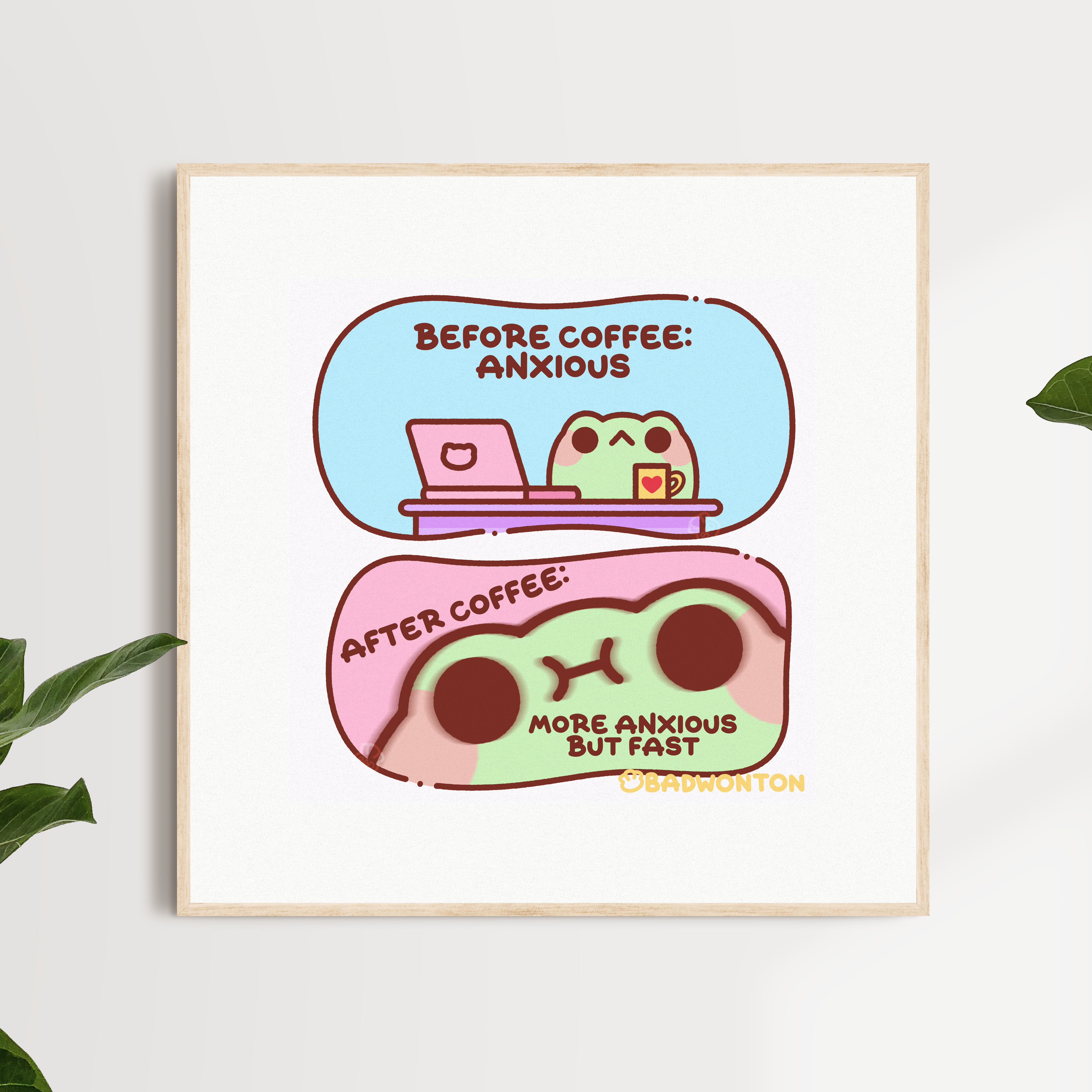 After Coffee: More Anxious But Fast Comic Art Print – badwonton