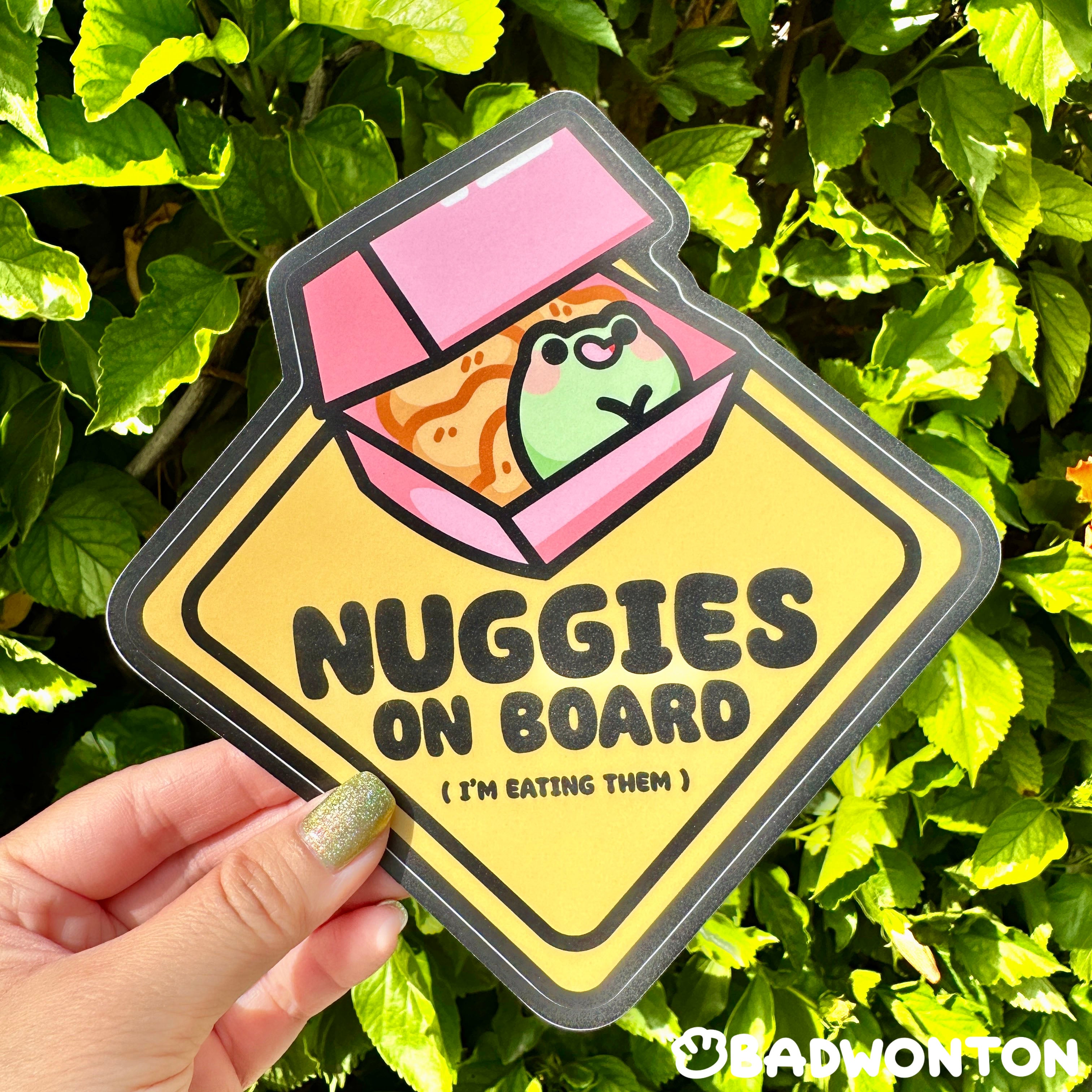 Nuggies On Board Car Sticker – badwonton