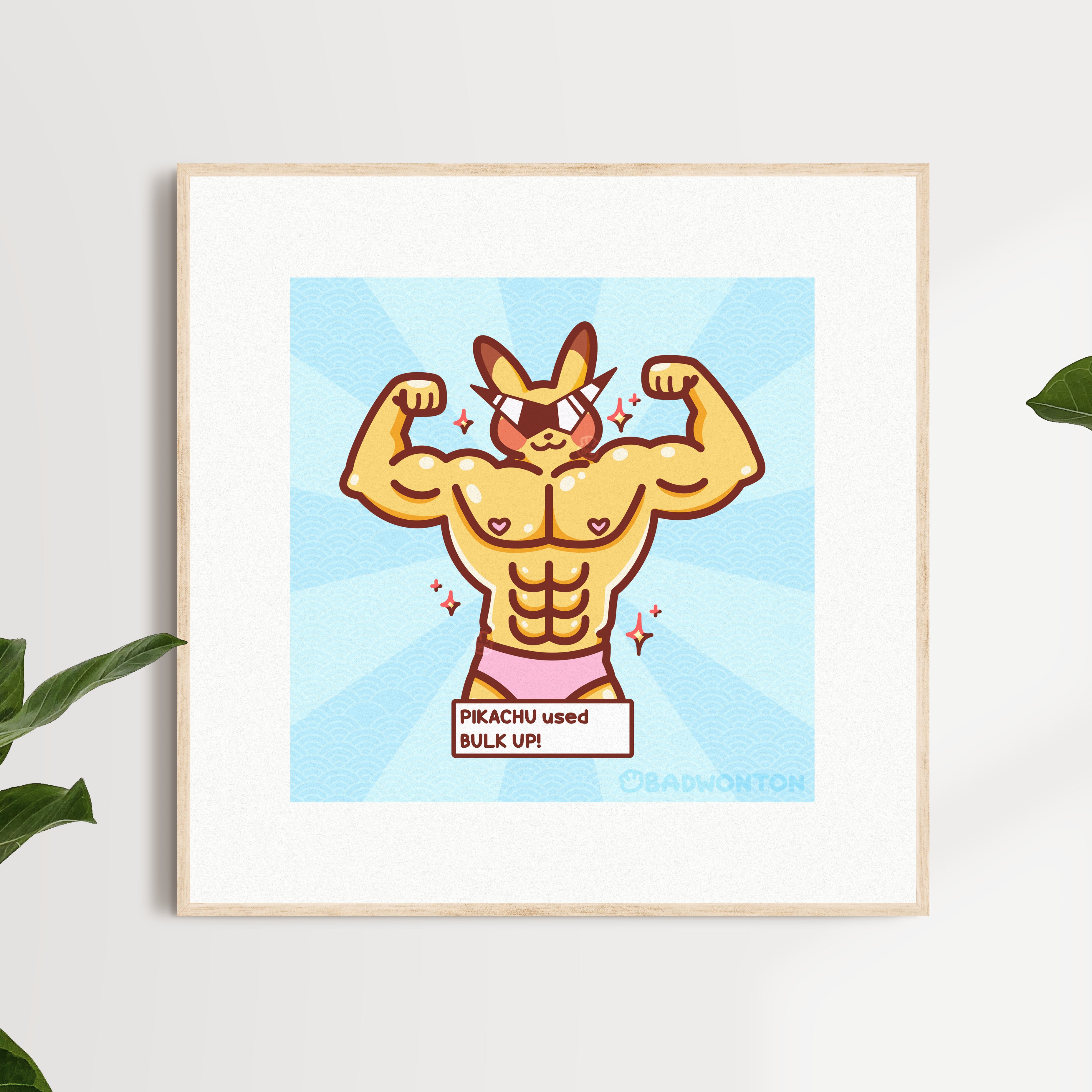 Swole Squad Pikachu Art Print – badwonton