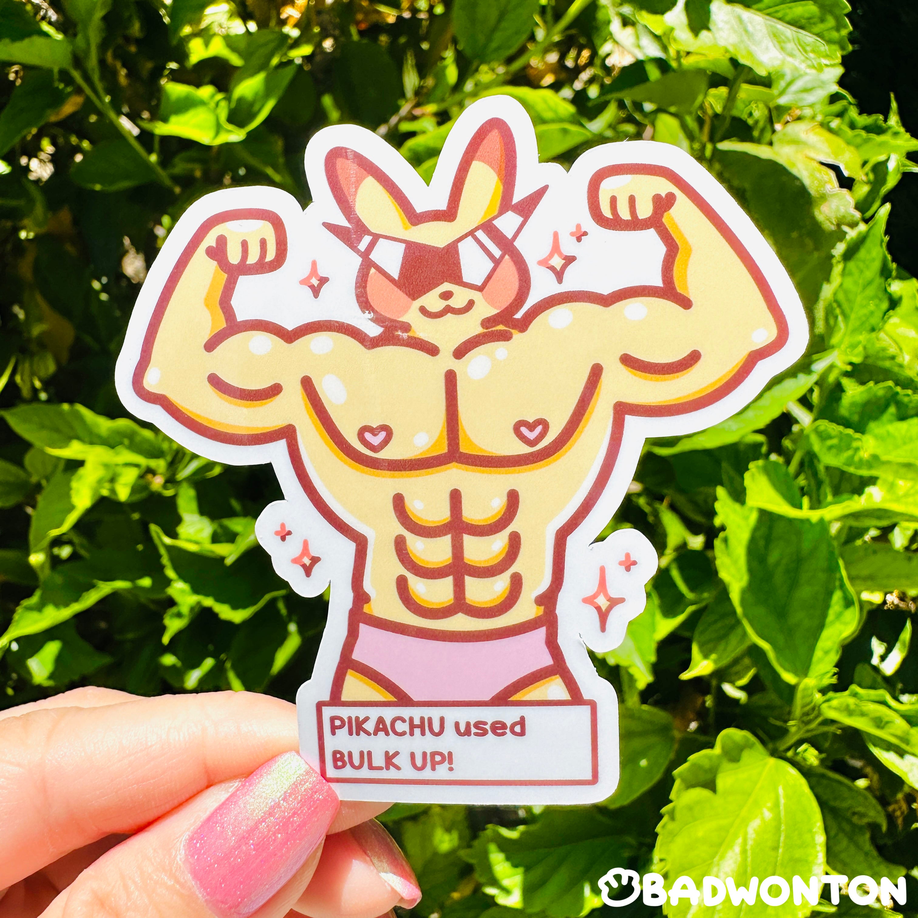 Swole Squad Pikachu Sticker – badwonton
