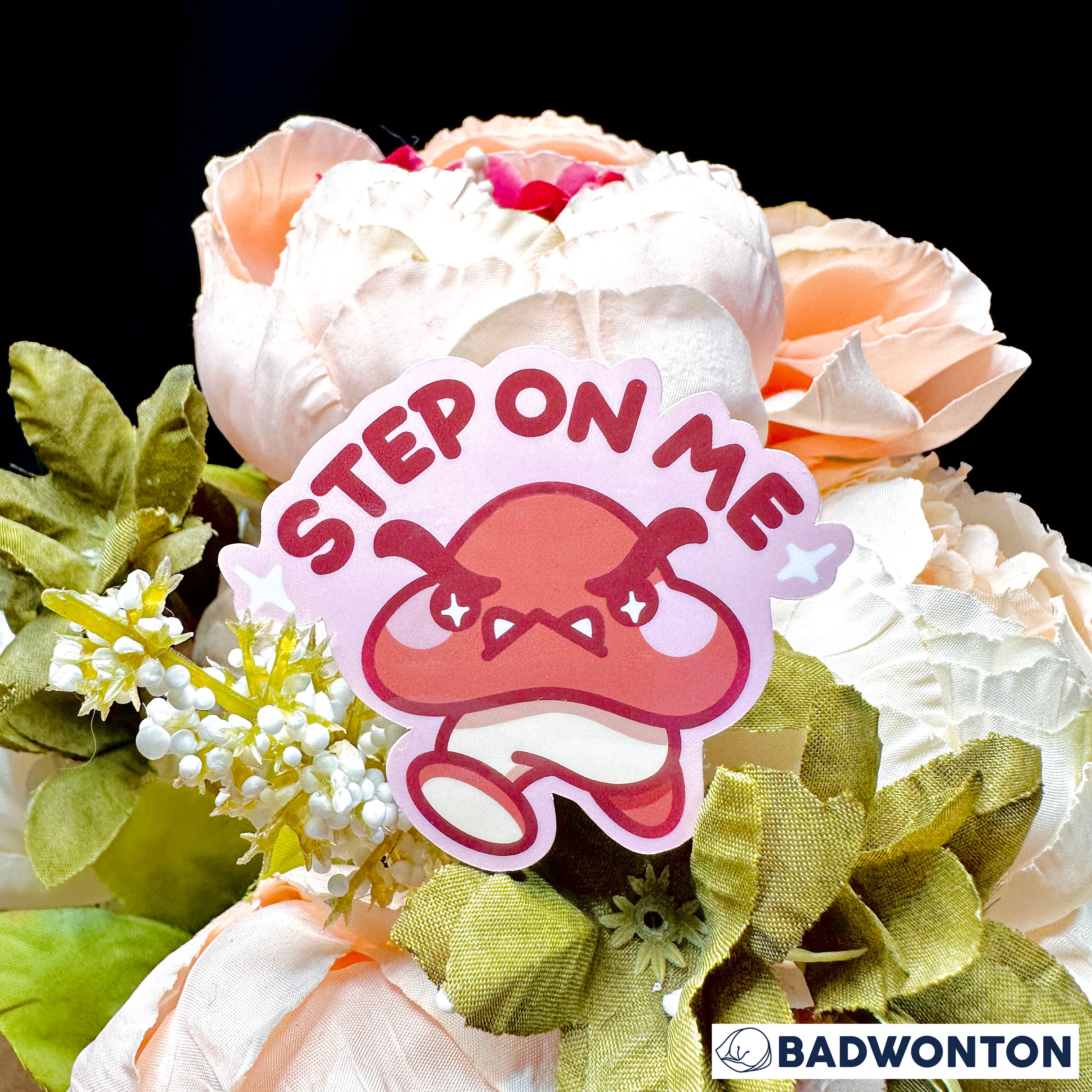 Super Mario Goomba Step On Me Sticker – badwonton